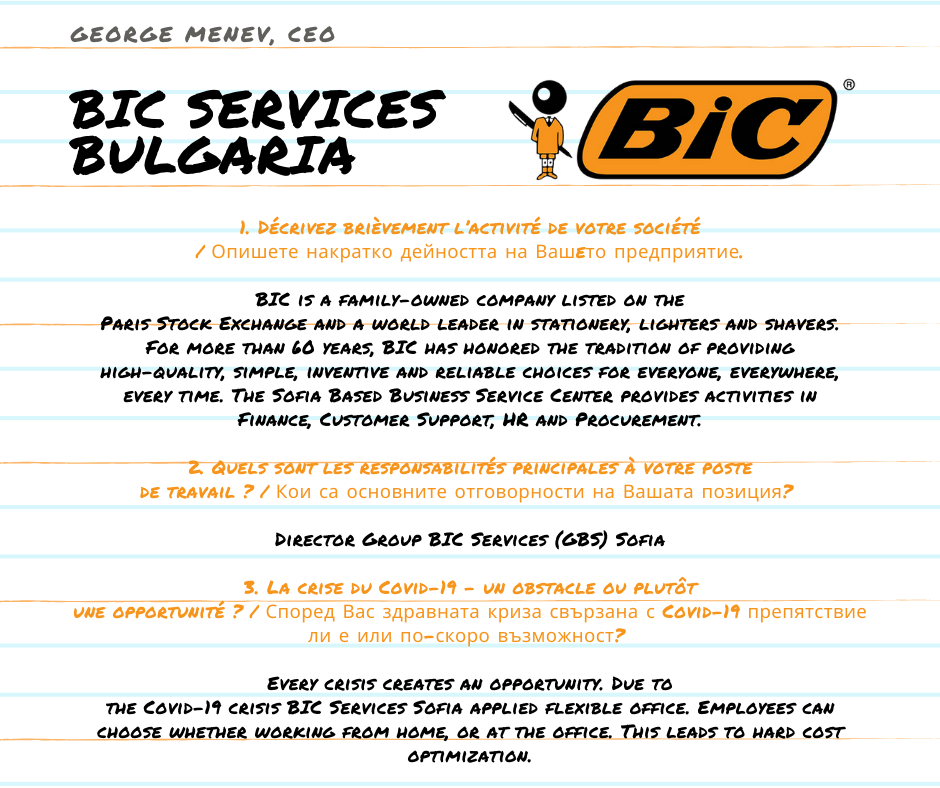 BIC Services Sofia- #CCIFBMembresDePrès | CCI France International